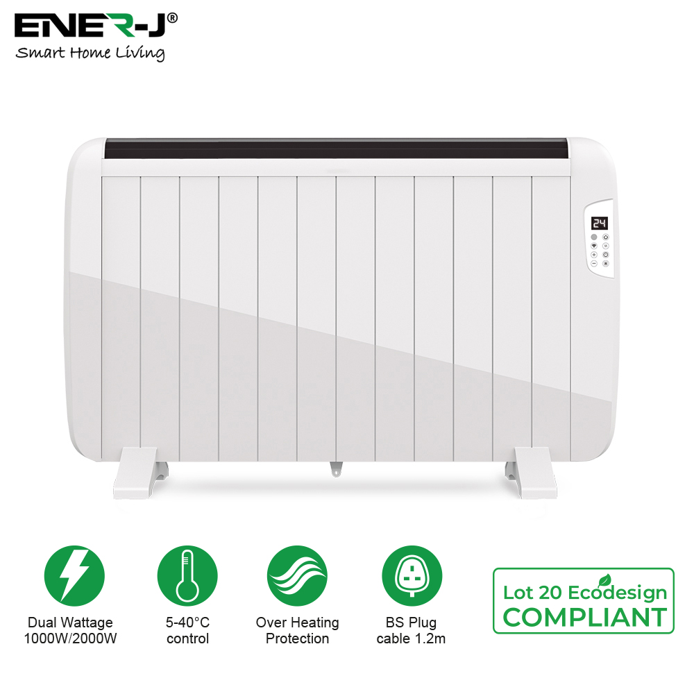 Smart Electric Radiator Heater 2000W with Remote
