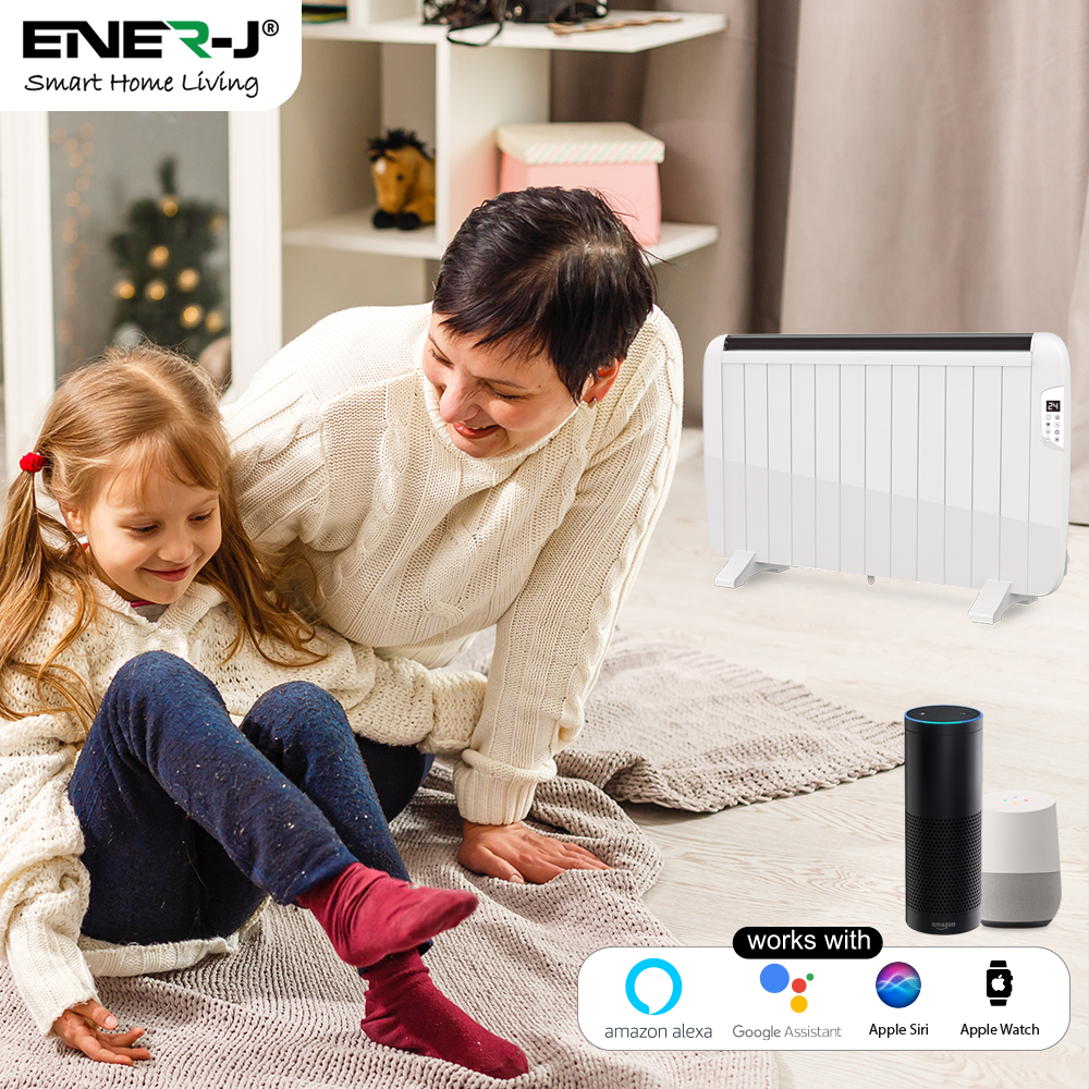 ENER-J 1000W/2000W Smart WiFi Electric Radiator Heater with LED Display ...